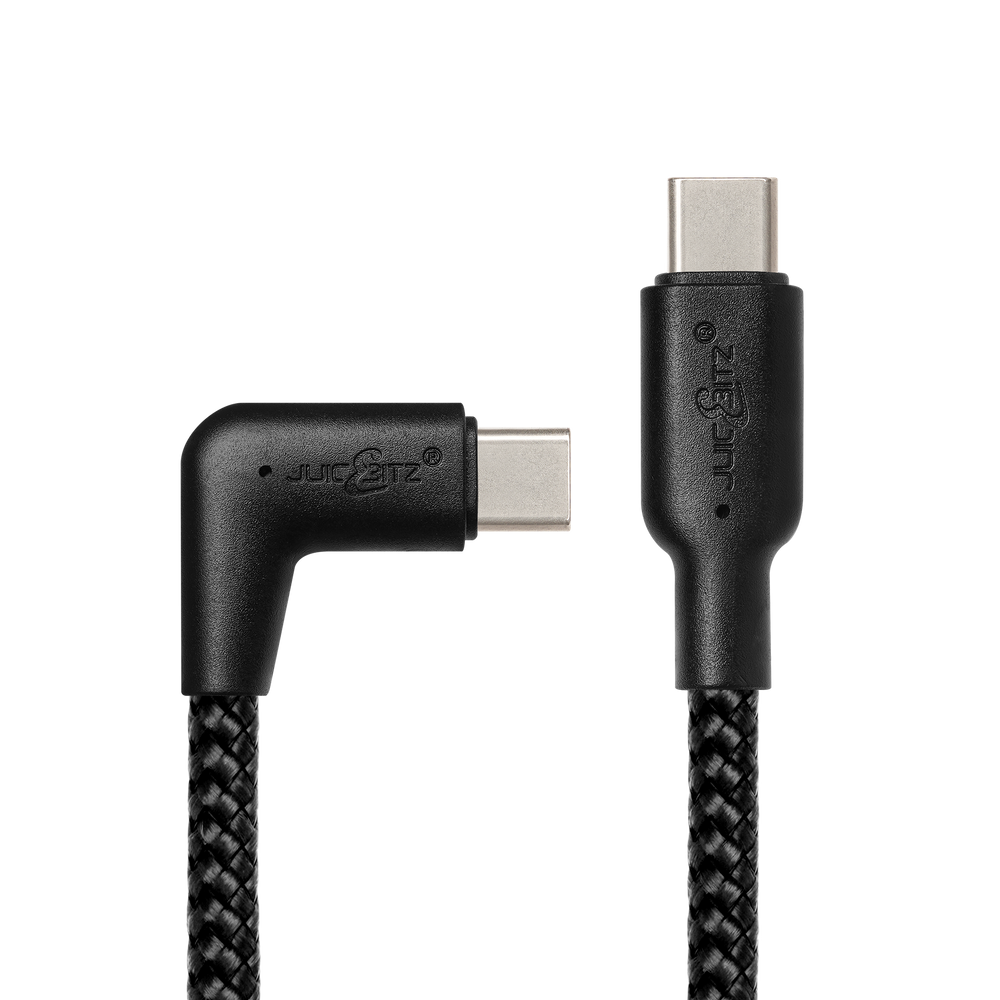 JuicEBitz - 100W USB-C to Angled USB-C Nylon Braided Strong Heavy Duty ...