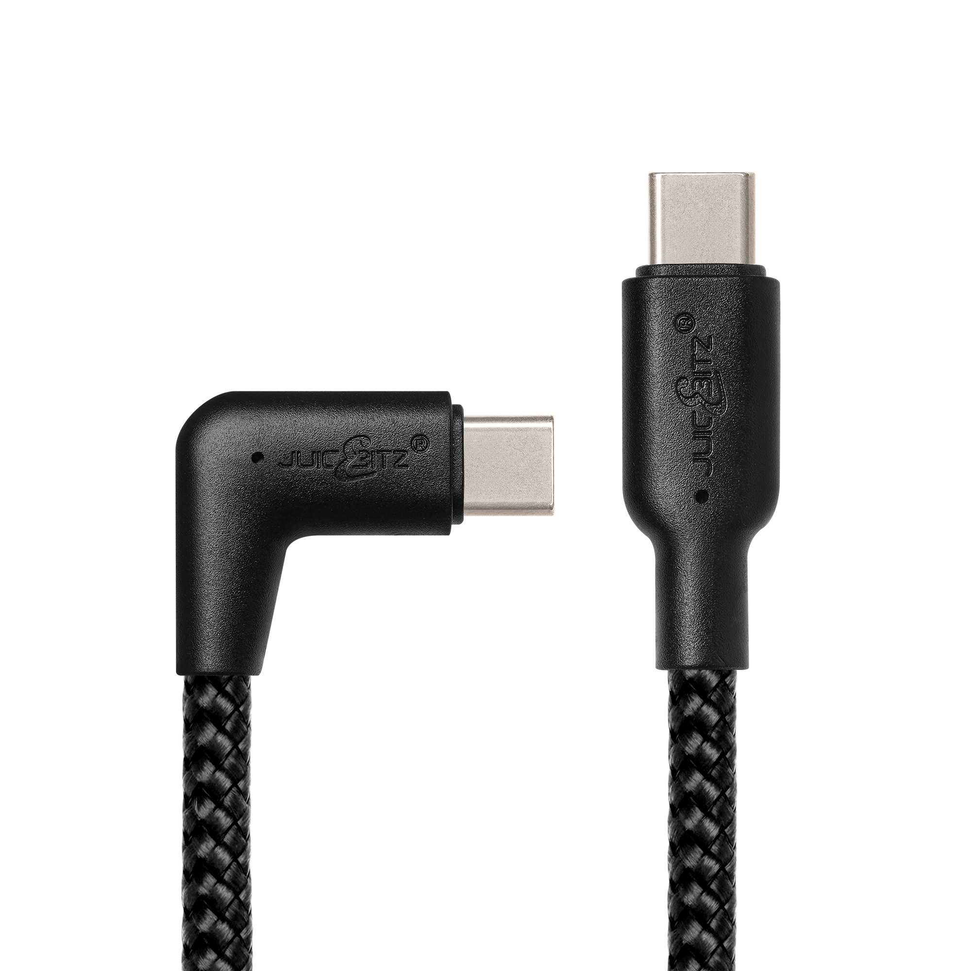 JuicEBitz - 100W USB-C to Angled USB-C Nylon Braided Strong Heavy Duty ...