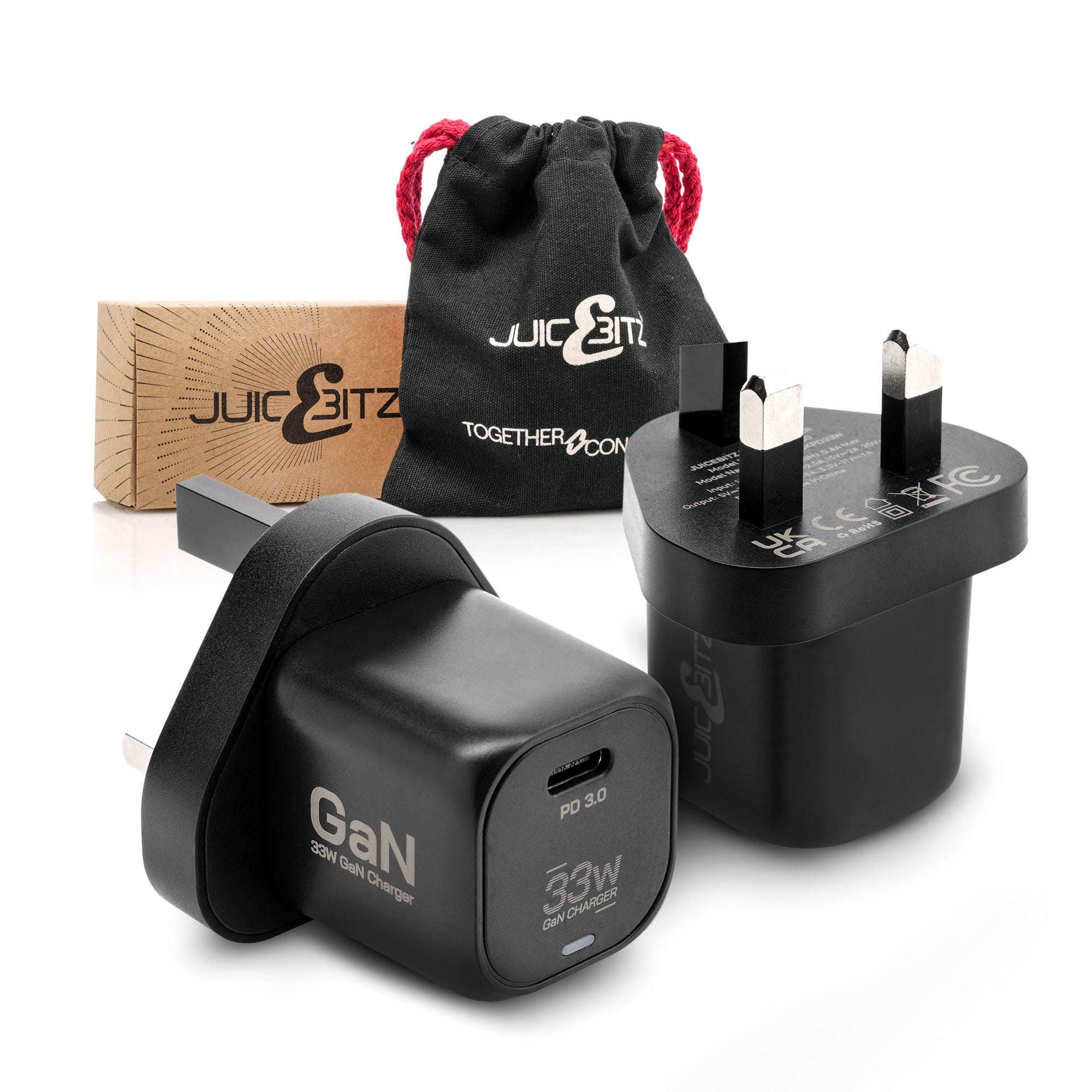JuicEBrick™ 33W GaN Compact USB-C PD Fast Charger Mains