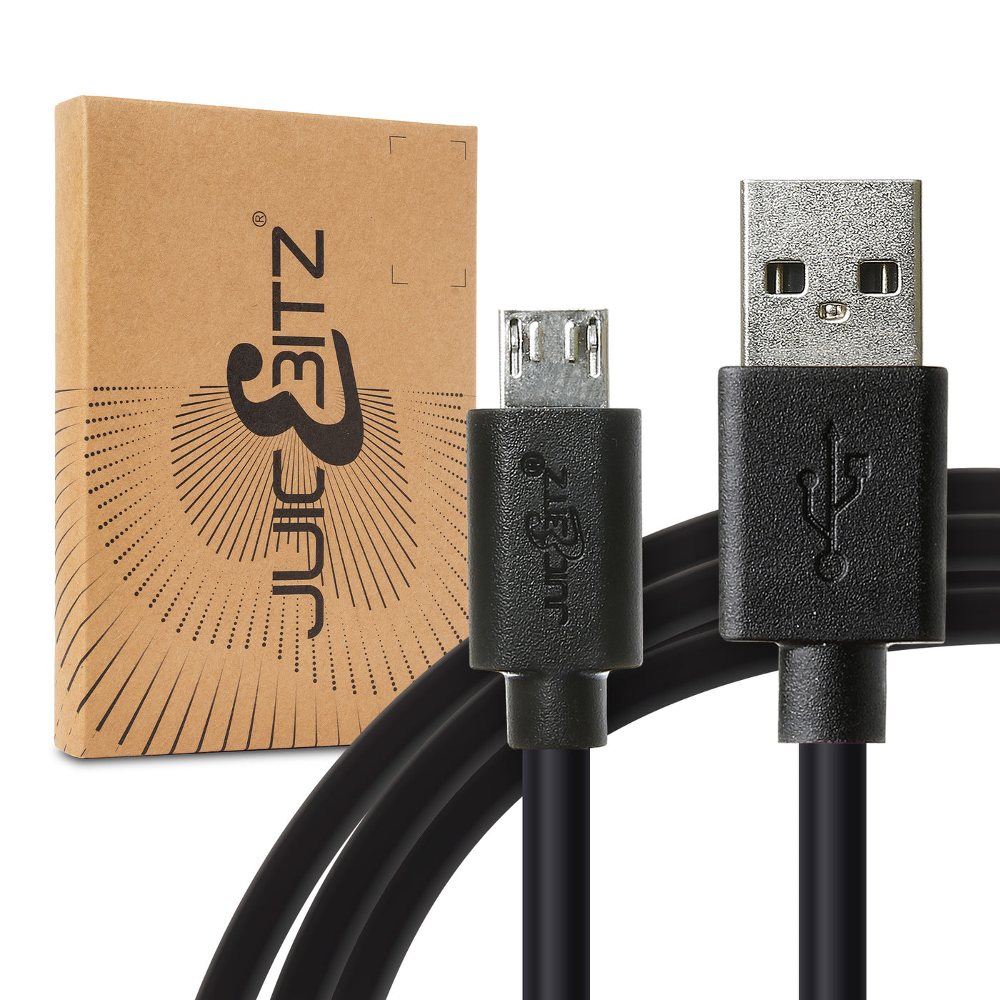 JuicEBitz - USB to Micro-USB Fast Charger Data Cable - Black