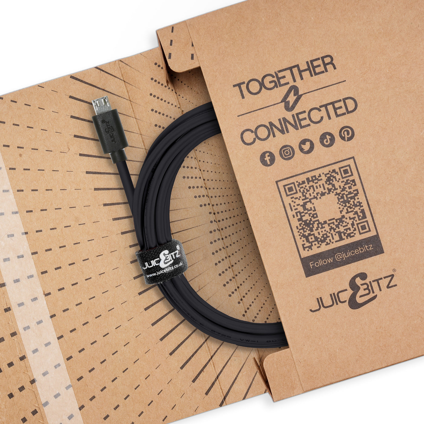 JuicEBitz - USB to Micro-USB Fast Charger Data Cable - Black