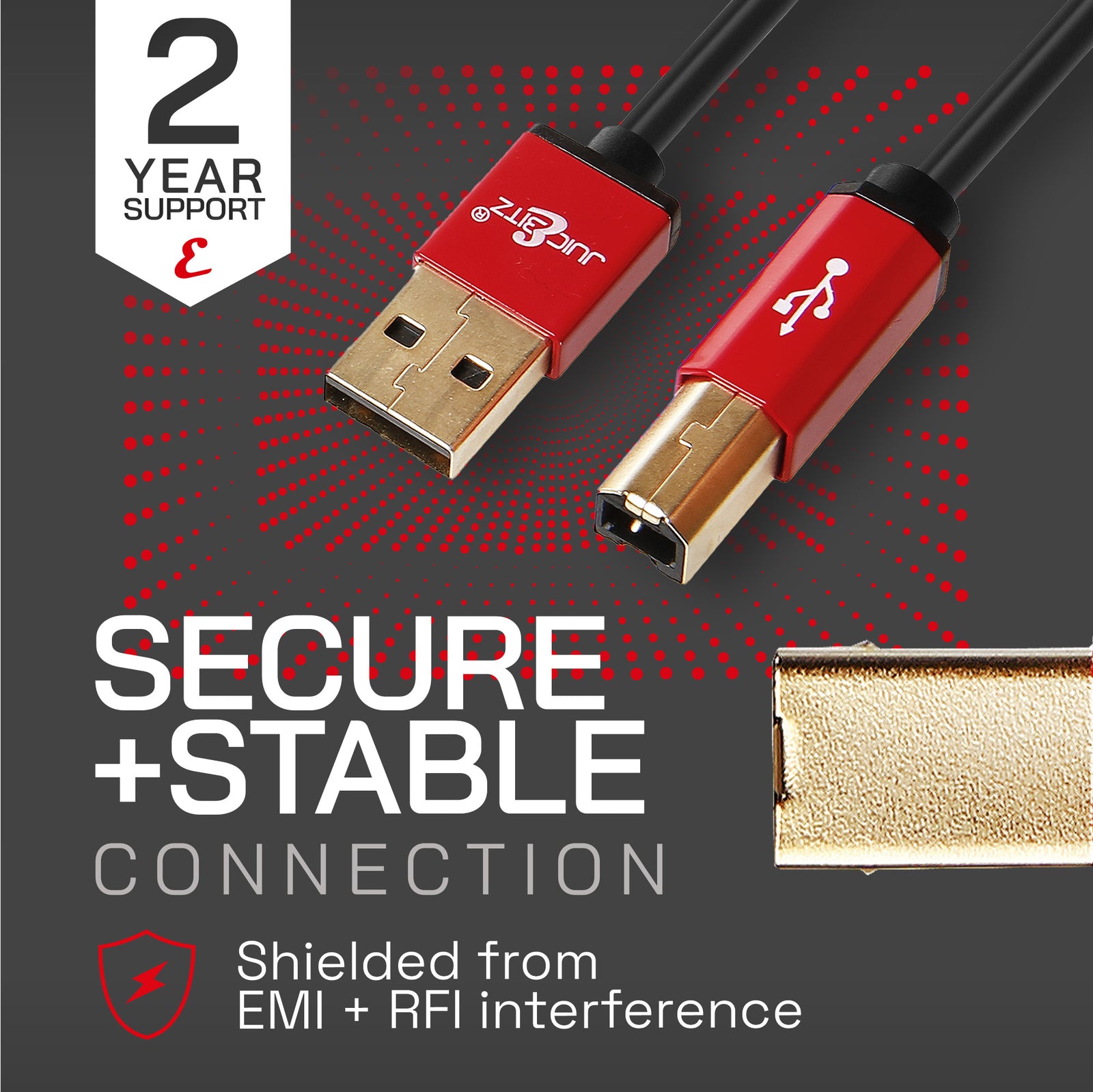 Premium USB 2.0 Type A to Type B Male Shielded Printer Cable