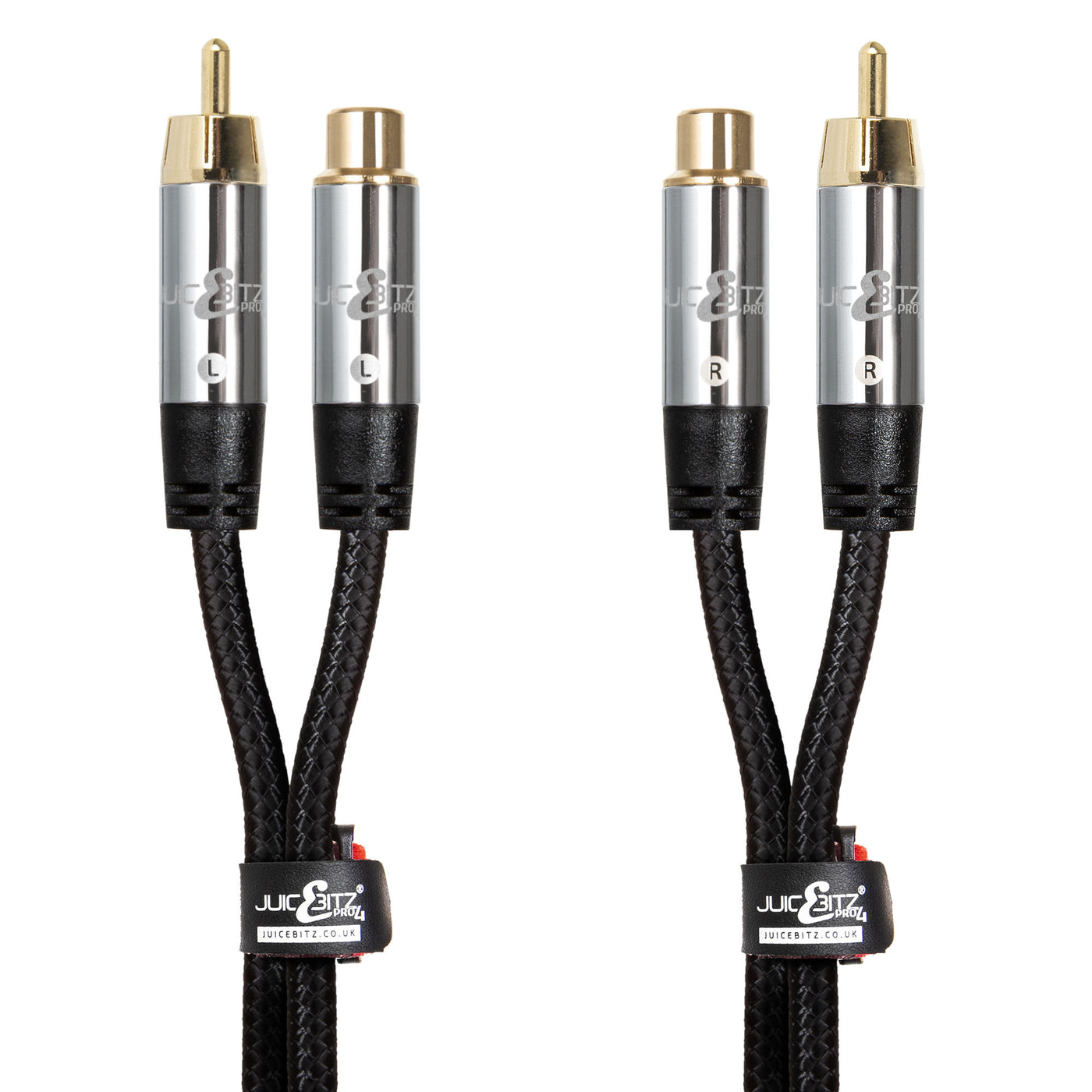 JuicEBitz - PRO Series High Performance Male/Female RCA Cable - Pair