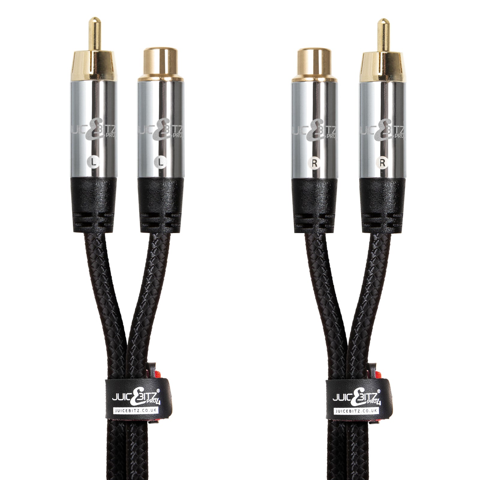 JuicEBitz - PRO Series High Performance Male/Female RCA Cable - Pair
