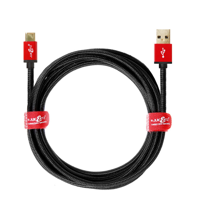 JuicEBitz - Premium Braided USB 2.0 Male to USB-C (Type C) 20AWG, 3A ...